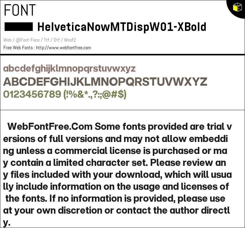 Helvetica Now MT Disp W01 XBold Fonts Downloads - WebFontFree.Com