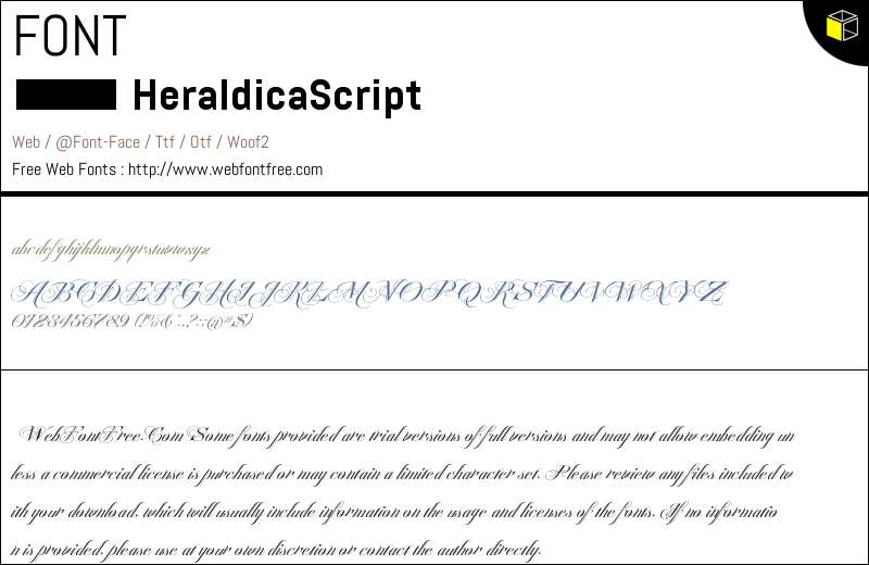 HeraldicaScript Fuentes Descargar - WebFontFree.Com