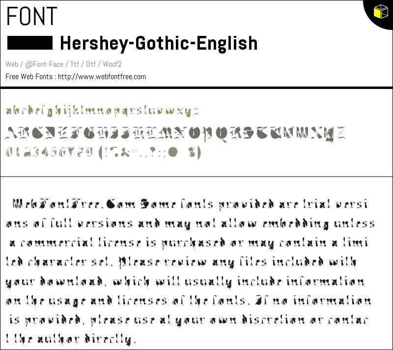 Hershey-Gothic-English Fonts Downloads - WebFontFree.Com