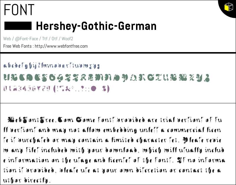 Hershey-Gothic-German Fonts Downloads - WebFontFree.Com