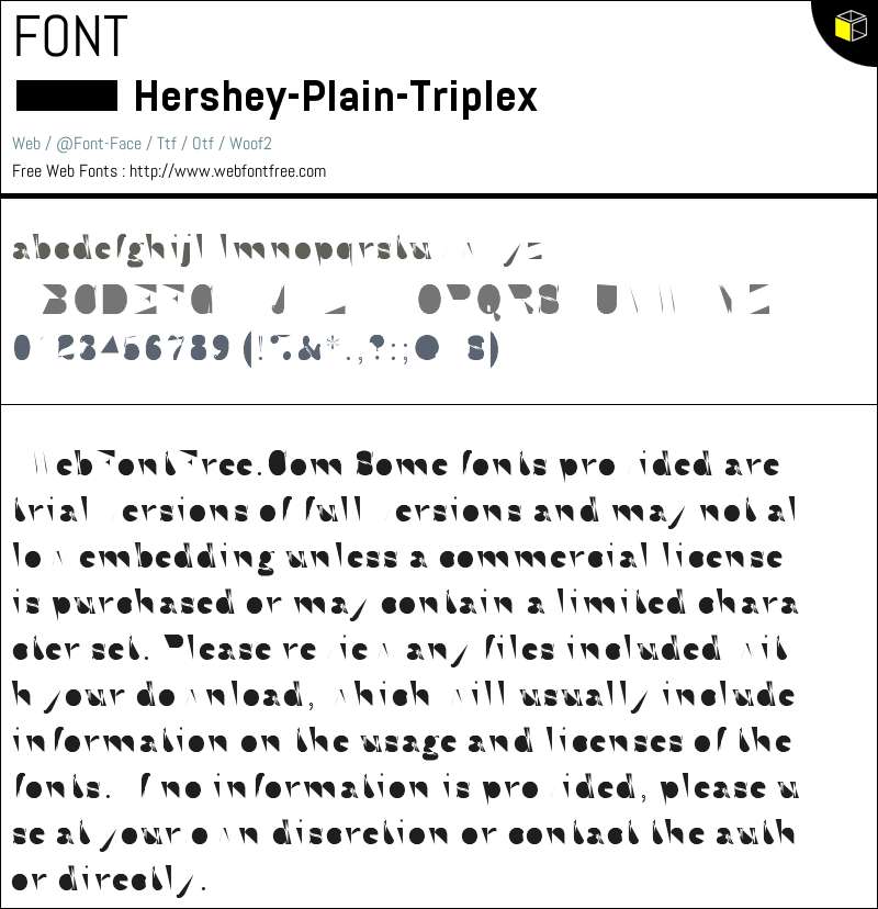 Hershey-Plain-Triplex Fonts Downloads - WebFontFree.Com