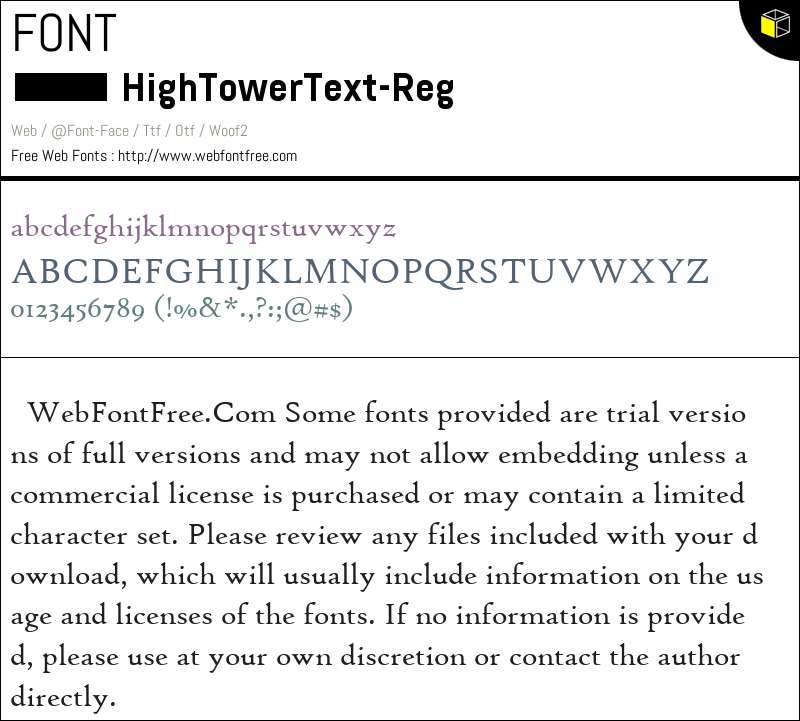 High Tower Text 字体 下载 - WebFontFree.Com