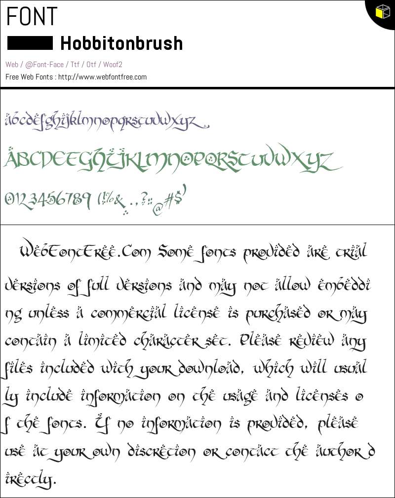 Hobbiton BrushhandHobbiton brush Fonts Downloads - WebFontFree.Com