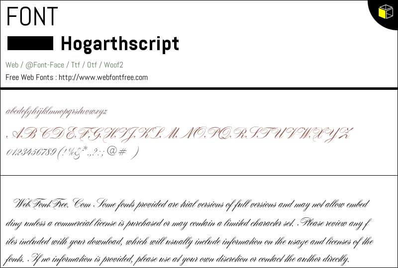 Hogarth script Fonts Downloads - WebFontFree.Com
