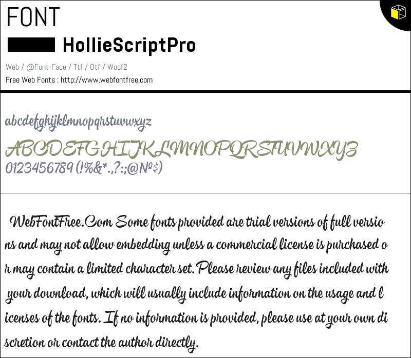 Hollie Script Pro Fonts Downloads - WebFontFree.Com