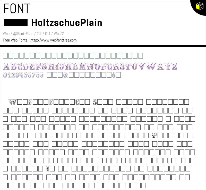 Holtzschue Plain Fonts Downloads - WebFontFree.Com