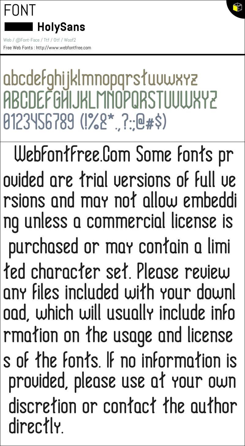 HolySans Fonts Downloads - WebFontFree.Com