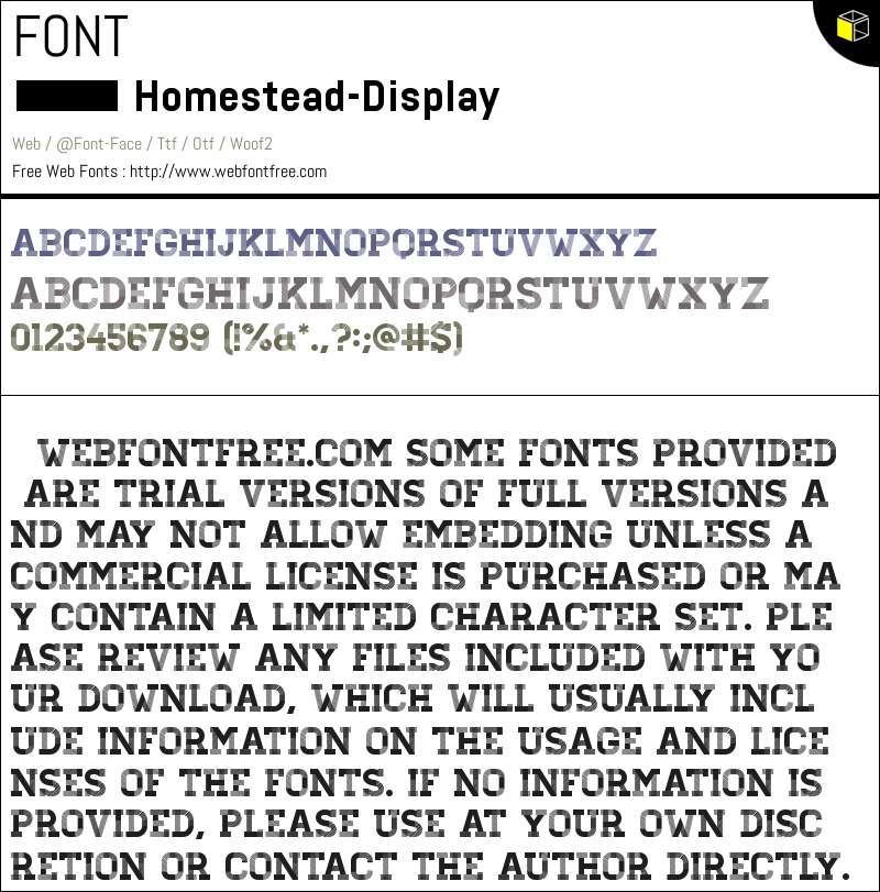 Homestead Display Fonts Downloads - WebFontFree.Com