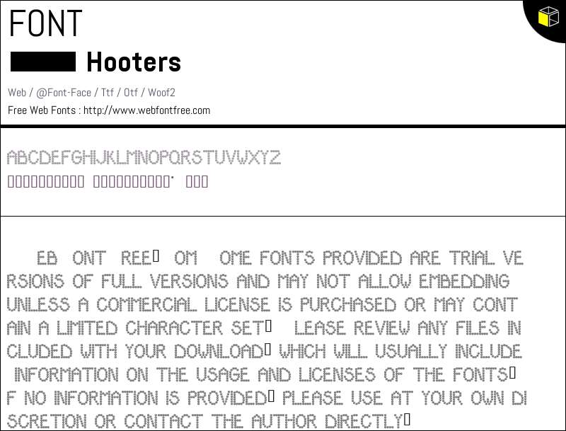 Hooters Fonts Downloads - WebFontFree.Com