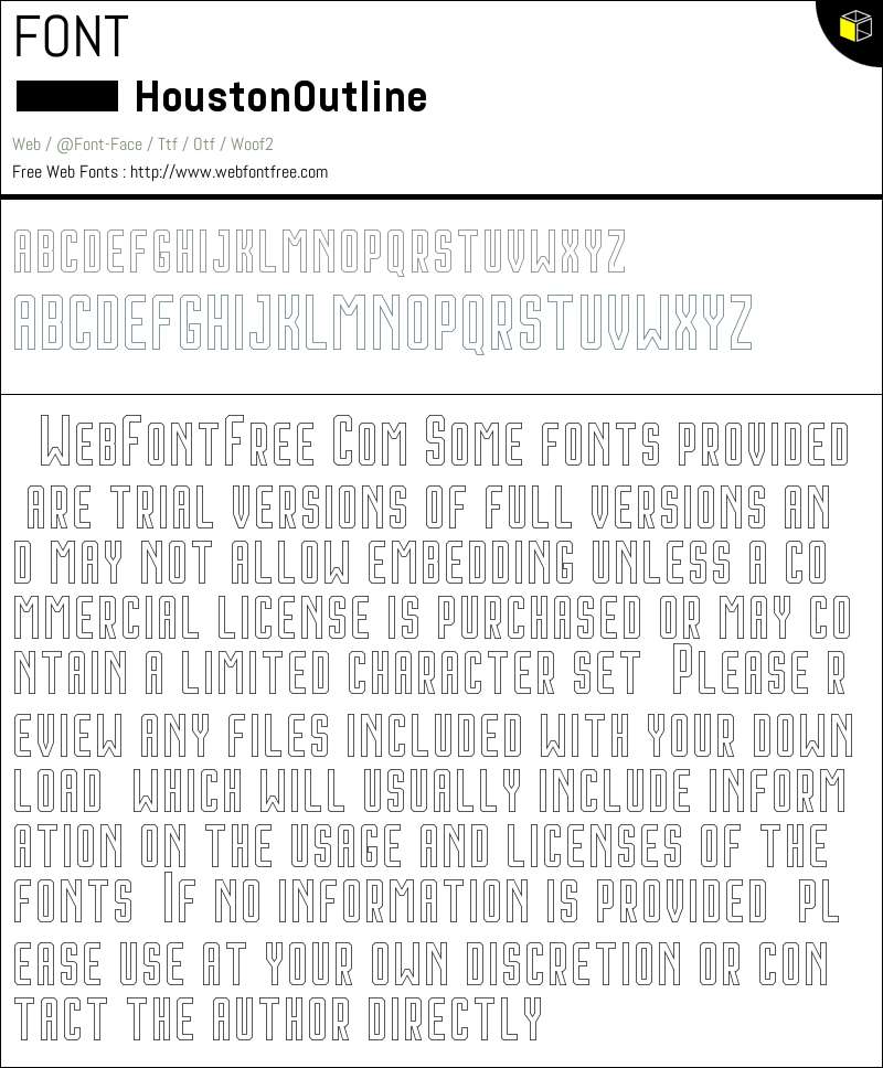 Houston Outline Fonts Downloads - WebFontFree.Com