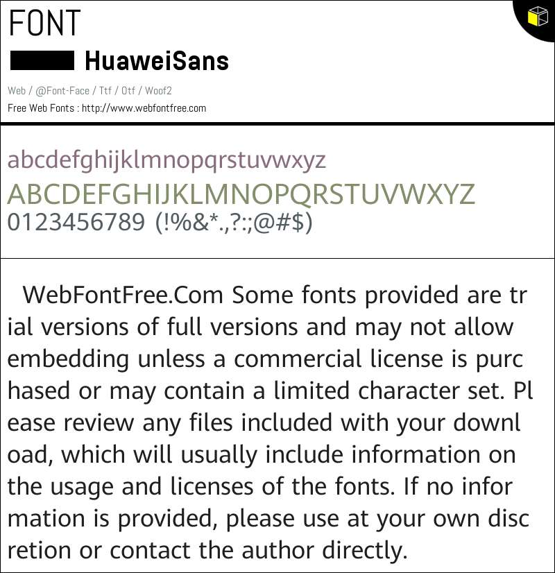 Huawei Sans Fonts Downloads - WebFontFree.Com