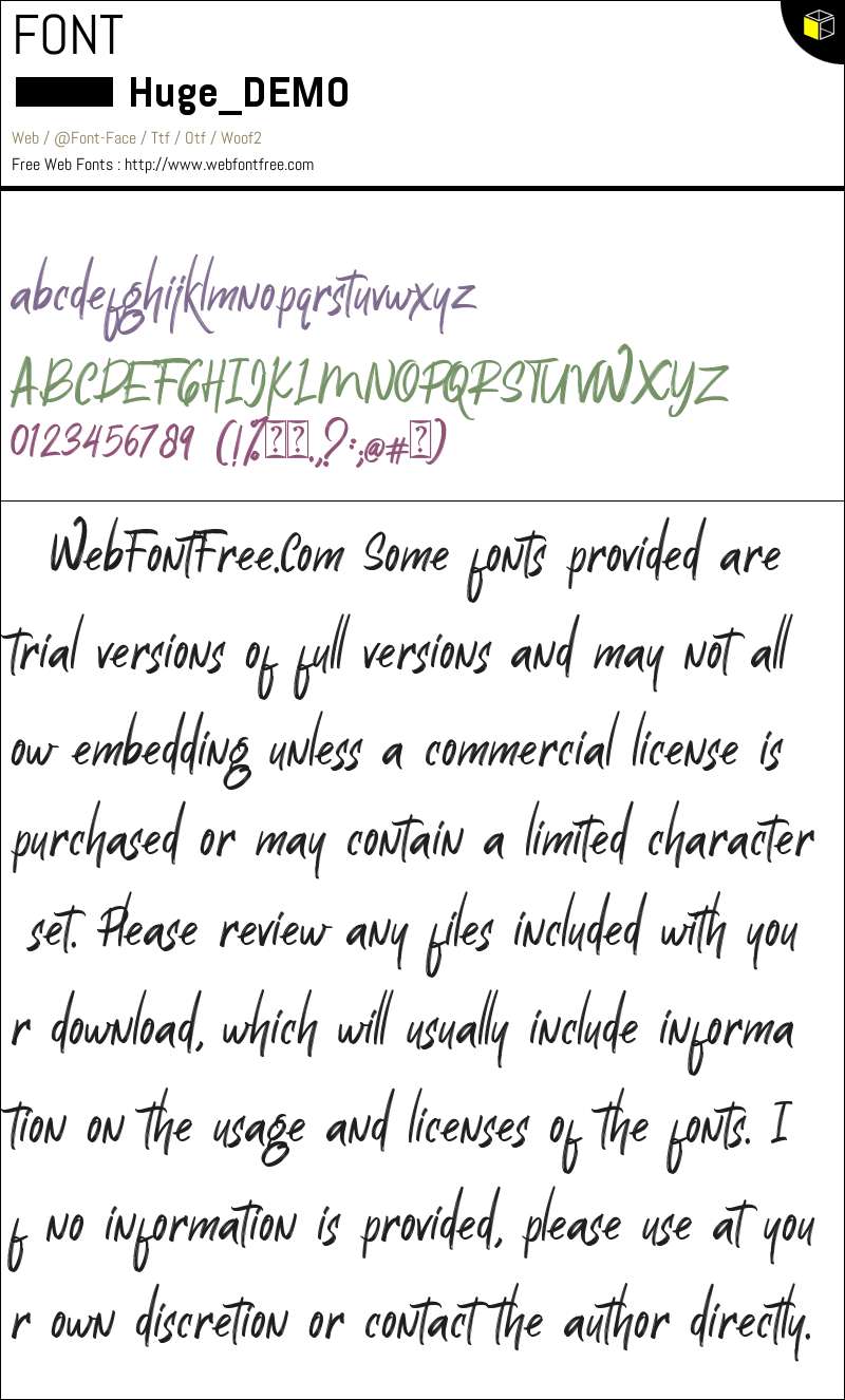 Huge_DEMO Fonts Downloads - WebFontFree.Com