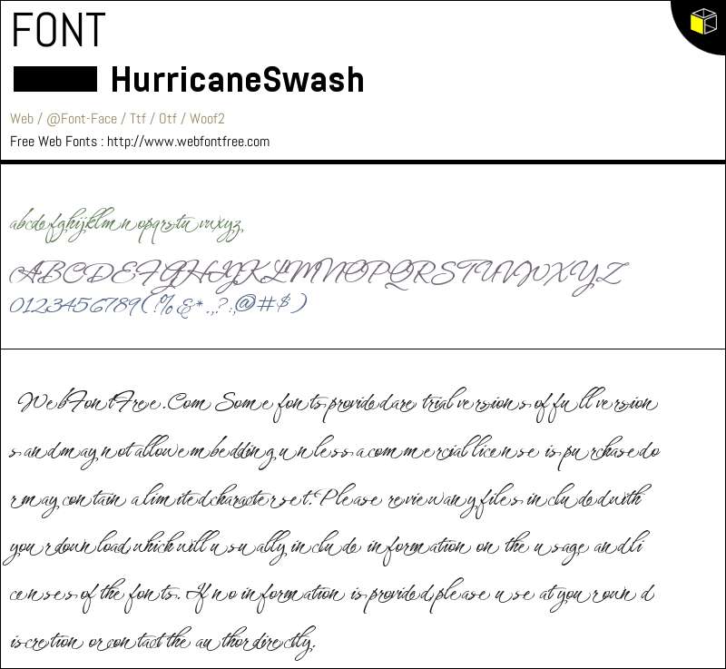Hurricane Swash Fonts Downloads - WebFontFree.Com