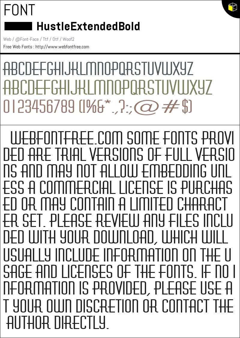 Hustle Extended Bold Fonts Downloads - WebFontFree.Com