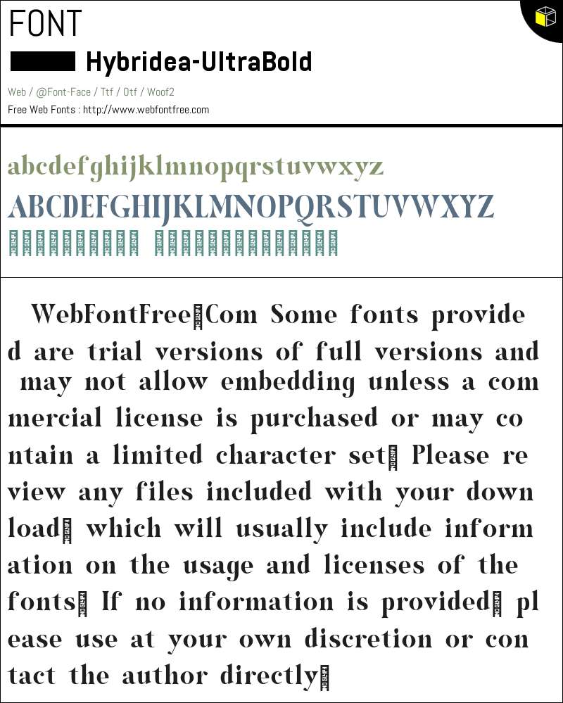 Hybridea UltraBold Fonts Downloads - WebFontFree.Com