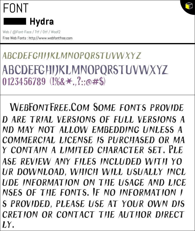 Hydra Fonts Downloads - WebFontFree.Com