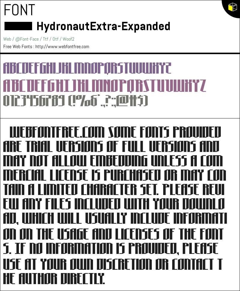 Hydronaut Extra-Expanded Fonts Downloads - WebFontFree.Com