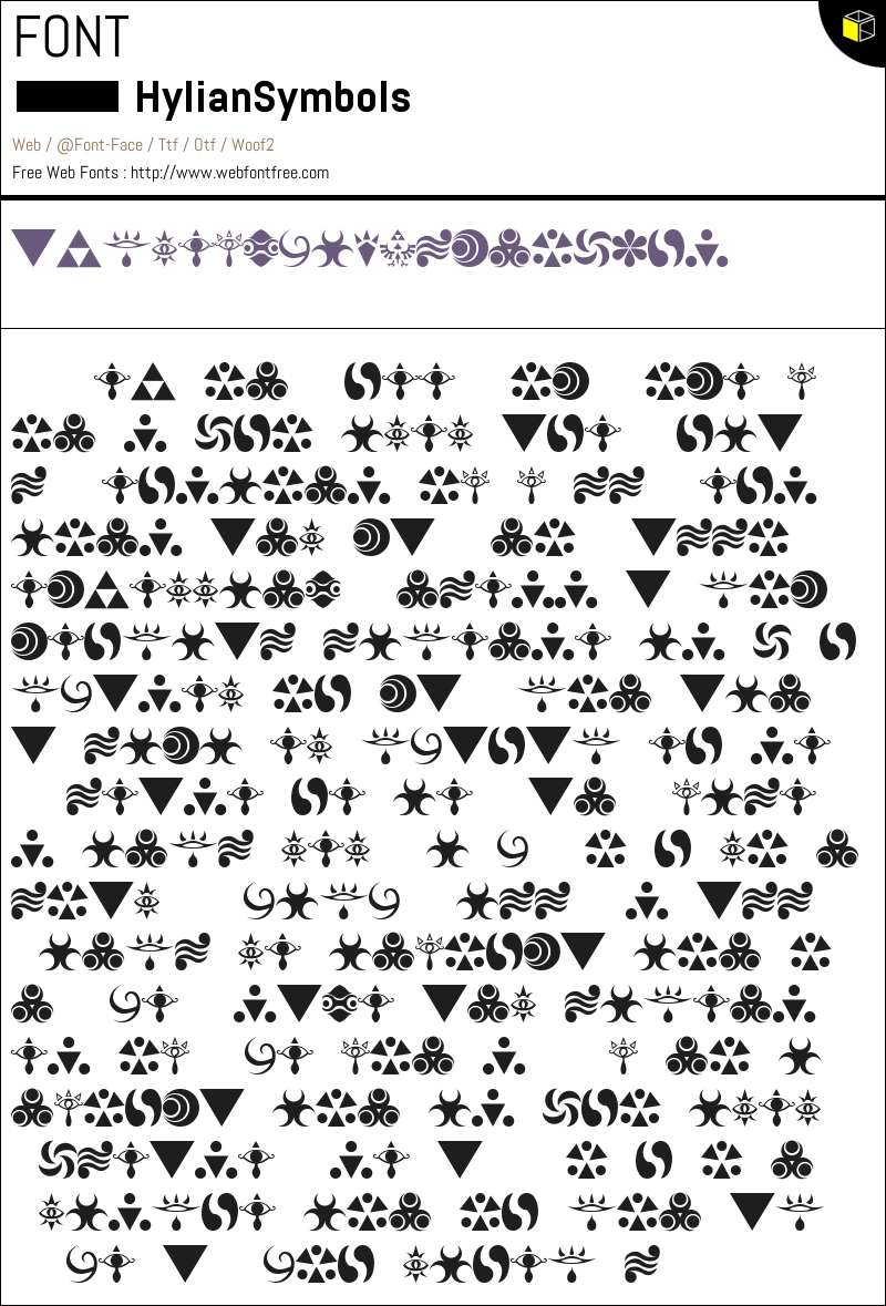 Hylian Symbols Fonts Downloads - WebFontFree.Com