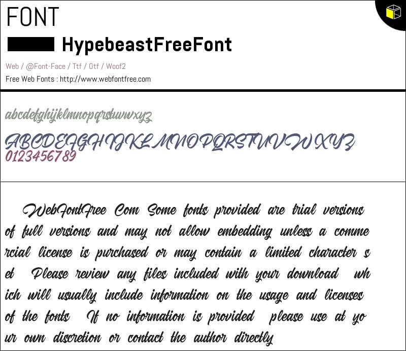 Hypebeast Free Font 字体 下载 - WebFontFree.Com