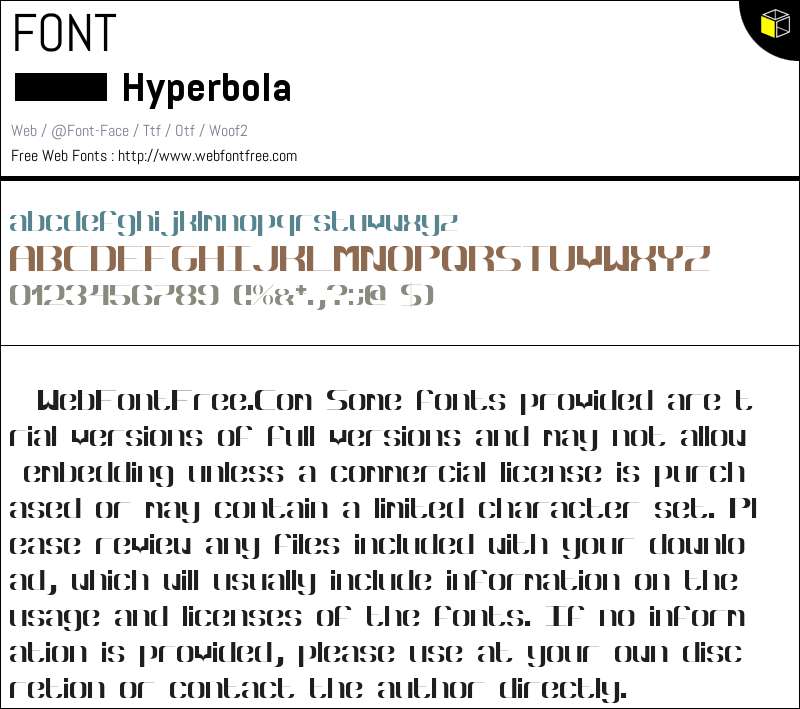 Hyperbola Fonts Downloads - WebFontFree.Com