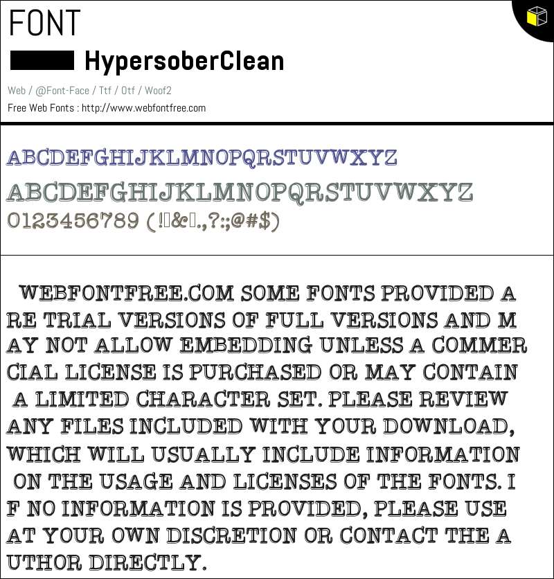 HypersoberClean Fonts Downloads - WebFontFree.Com