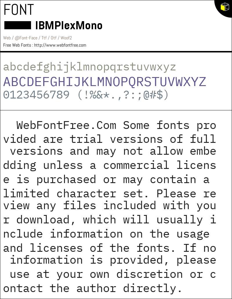 IBM Plex Mono 字体 下载 - WebFontFree.Com