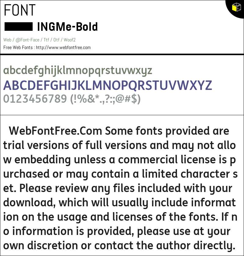 ING Me Bold Fonts Downloads - WebFontFree.Com