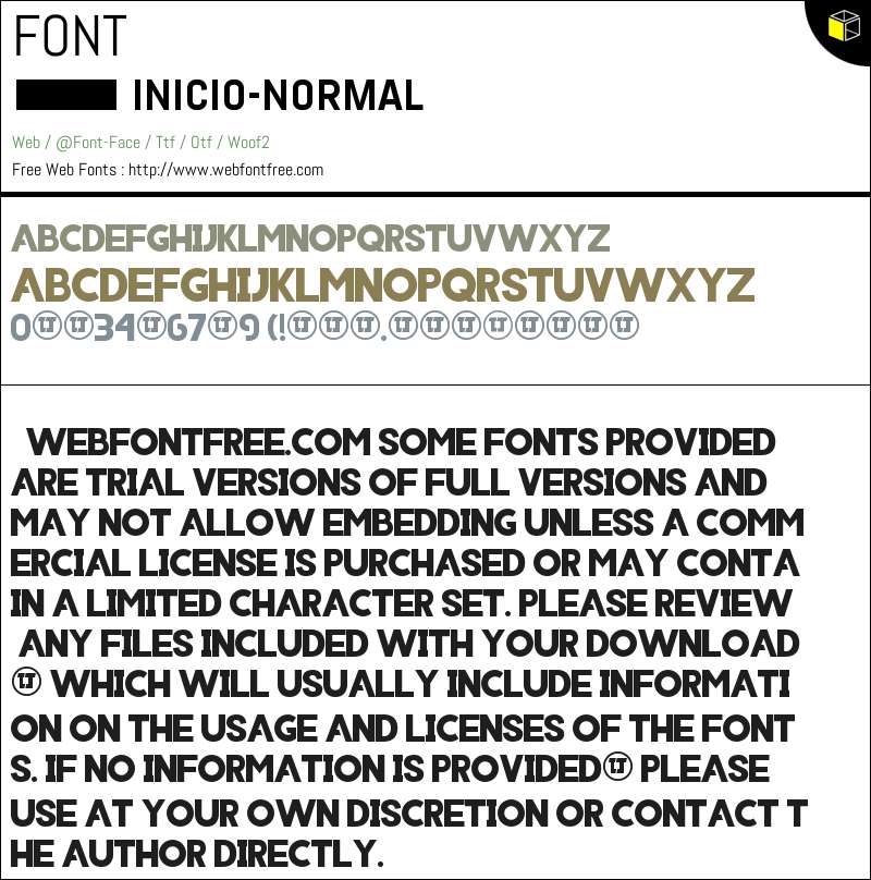 INICIO NORMAL Fonts Downloads - WebFontFree.Com