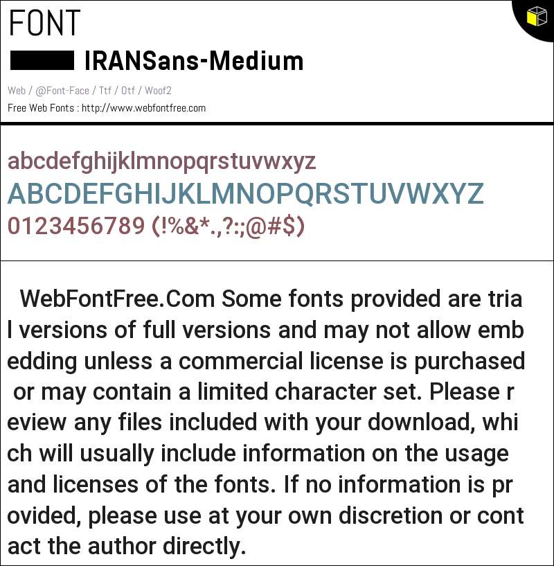 IRANSans Medium Fonts Downloads - WebFontFree.Com