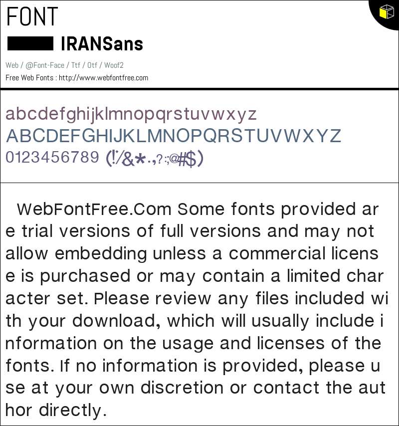 IRAN Sans Regular Fonts Downloads - WebFontFree.Com