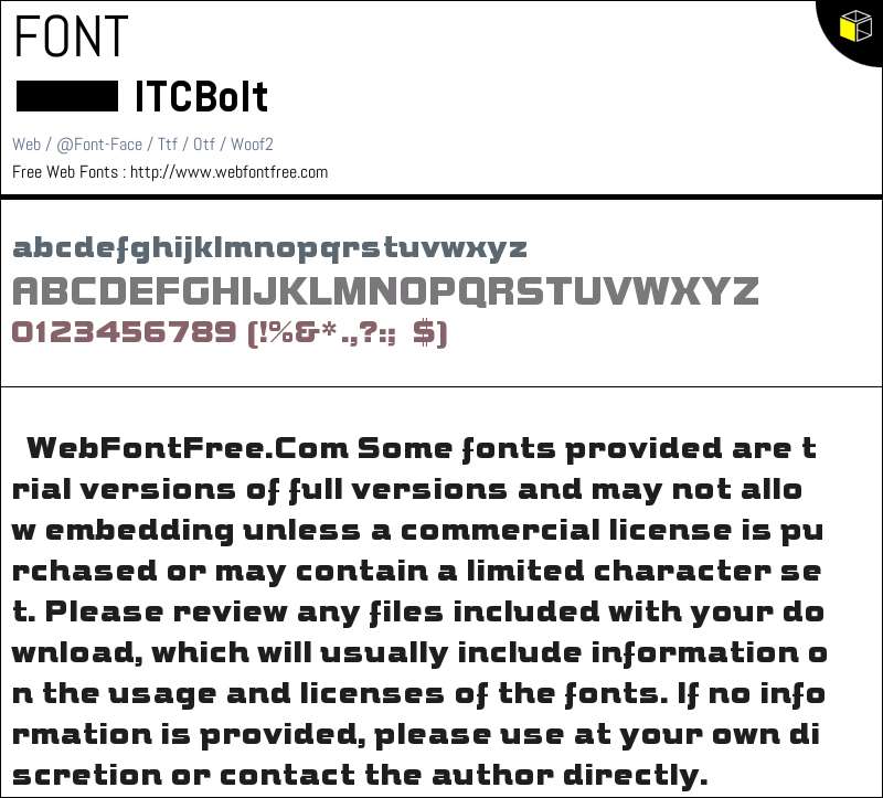 ITC Bolt Fonts Downloads - WebFontFree.Com