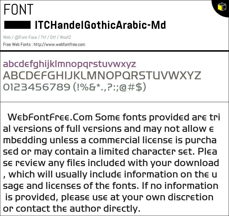 ITC Handel Gothic Arabic Medium Fonts Downloads - WebFontFree.Com