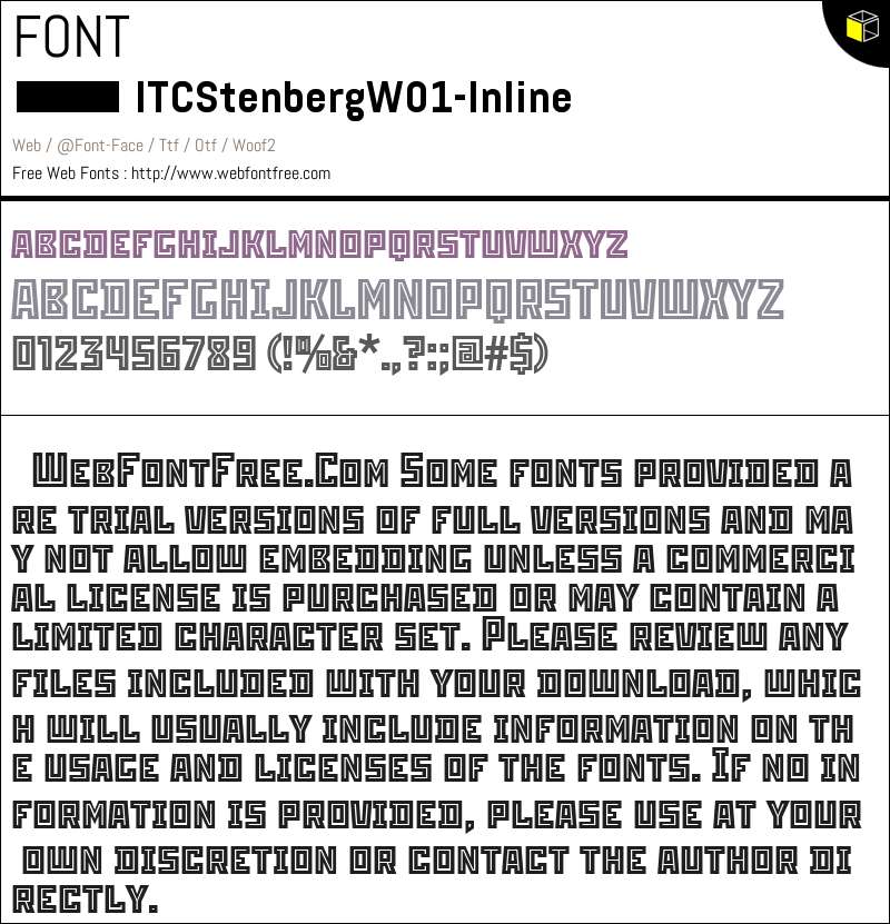 ITC Stenberg W01 Inline Fuentes Descargar - WebFontFree.Com