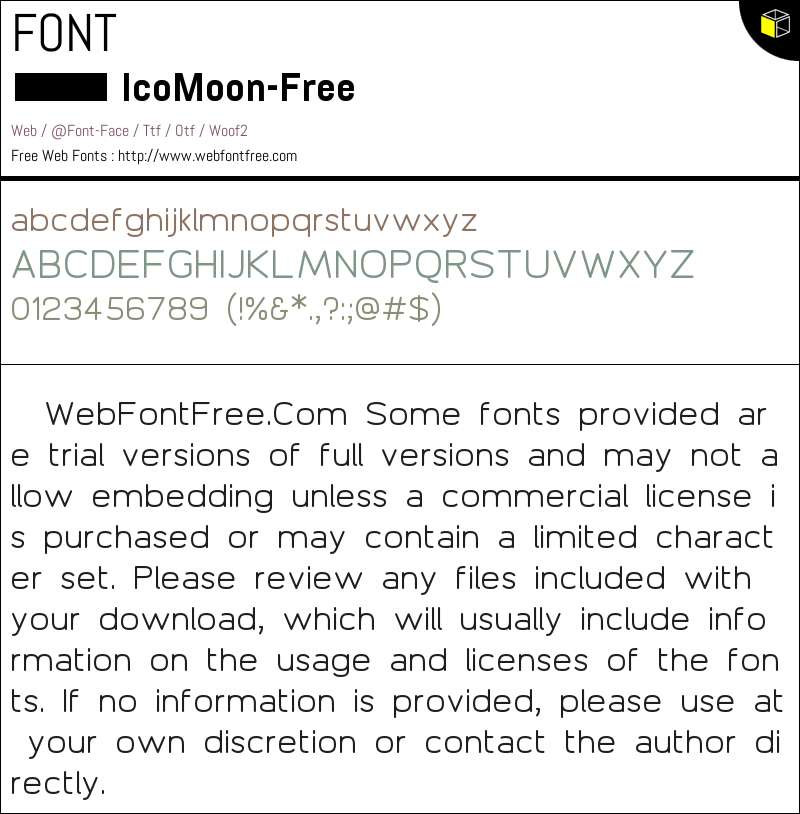 IcoMoon-Free Fuentes Descargar - WebFontFree.Com
