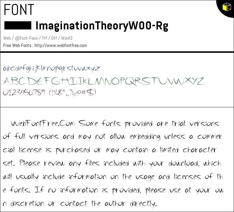 Imagination Theory W00 Regular Fonts Downloads - WebFontFree.Com