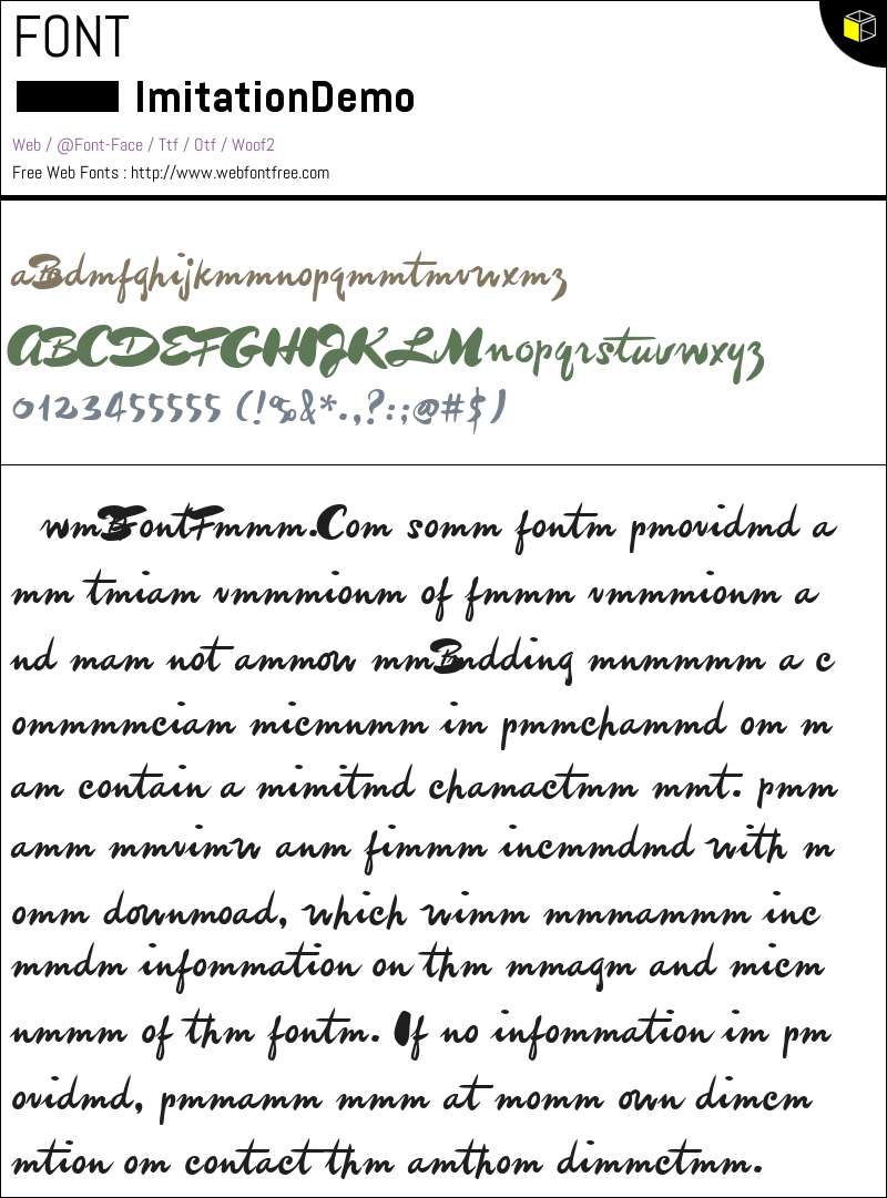 imitationDemo Fonts Downloads - WebFontFree.Com