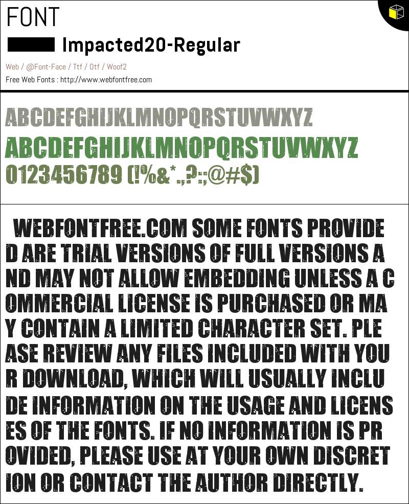 Impacted 2.0 Fonts Downloads - WebFontFree.Com