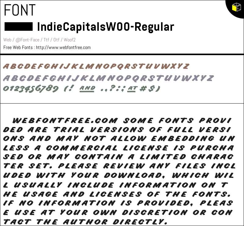 Indie Capitals W00 Regular Fonts Downloads - WebFontFree.Com