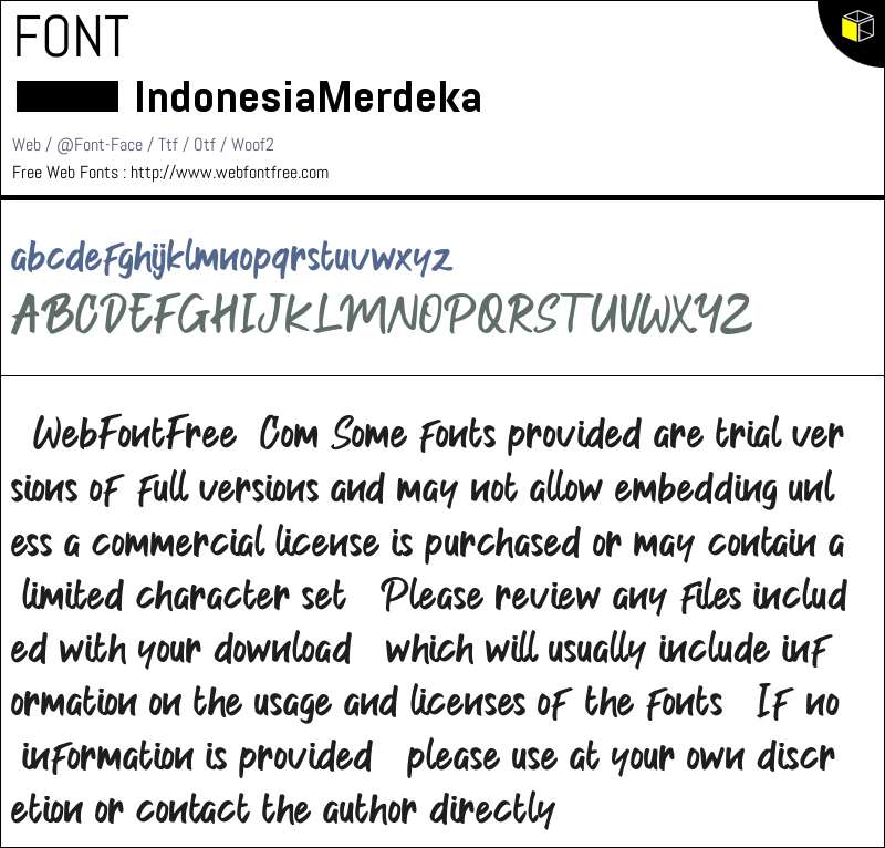 Indonesia Merdeka Fonts Downloads - WebFontFree.Com