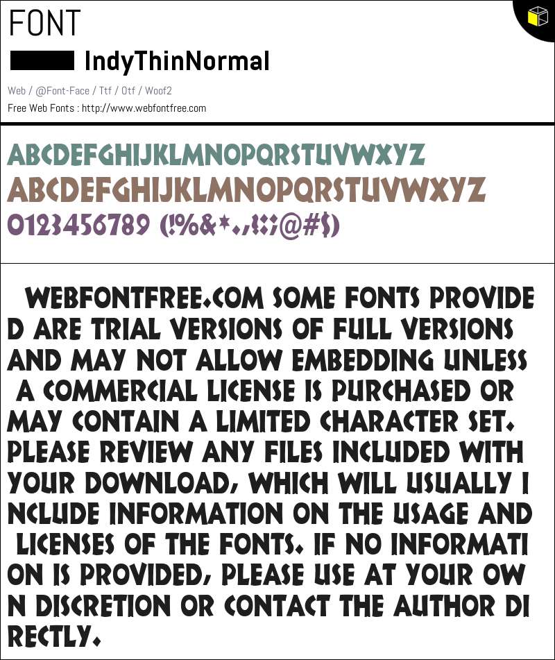 Indy Thin Normal Fonts Downloads - WebFontFree.Com