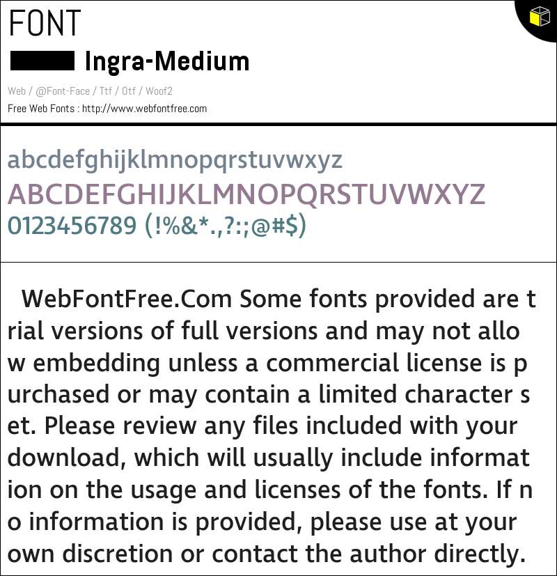 Ingra Medium Fonts Downloads - WebFontFree.Com