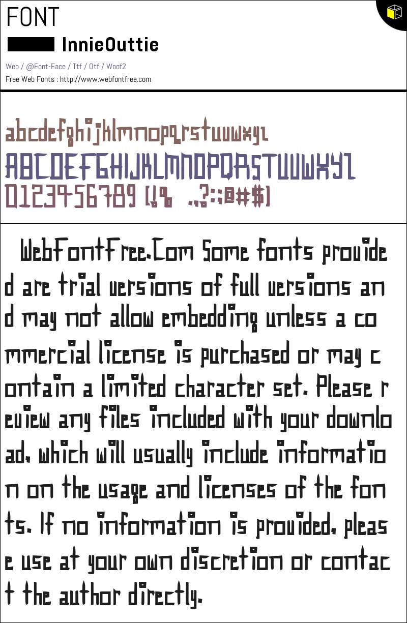 Innie Outtie Fonts Downloads - WebFontFree.Com