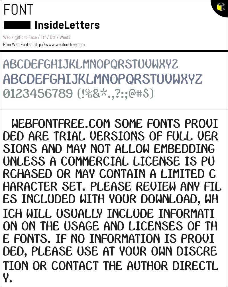 InsideLetters Fonts Downloads - WebFontFree.Com