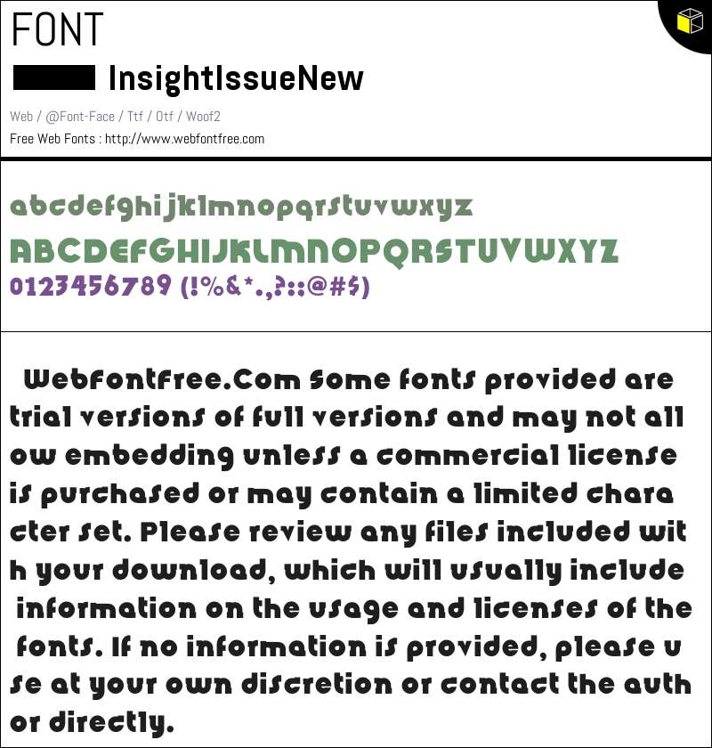Insight Issue New Fonts Downloads - WebFontFree.Com