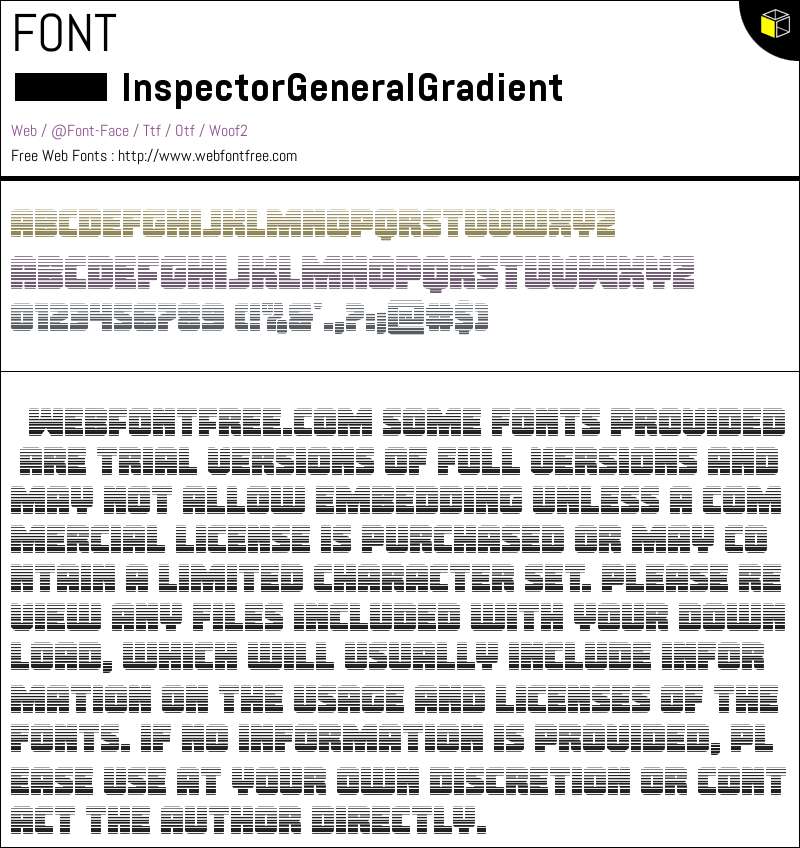 Inspector General Gradient Fonts Downloads - WebFontFree.Com
