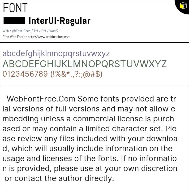 Inter UI Fonts Downloads - WebFontFree.Com