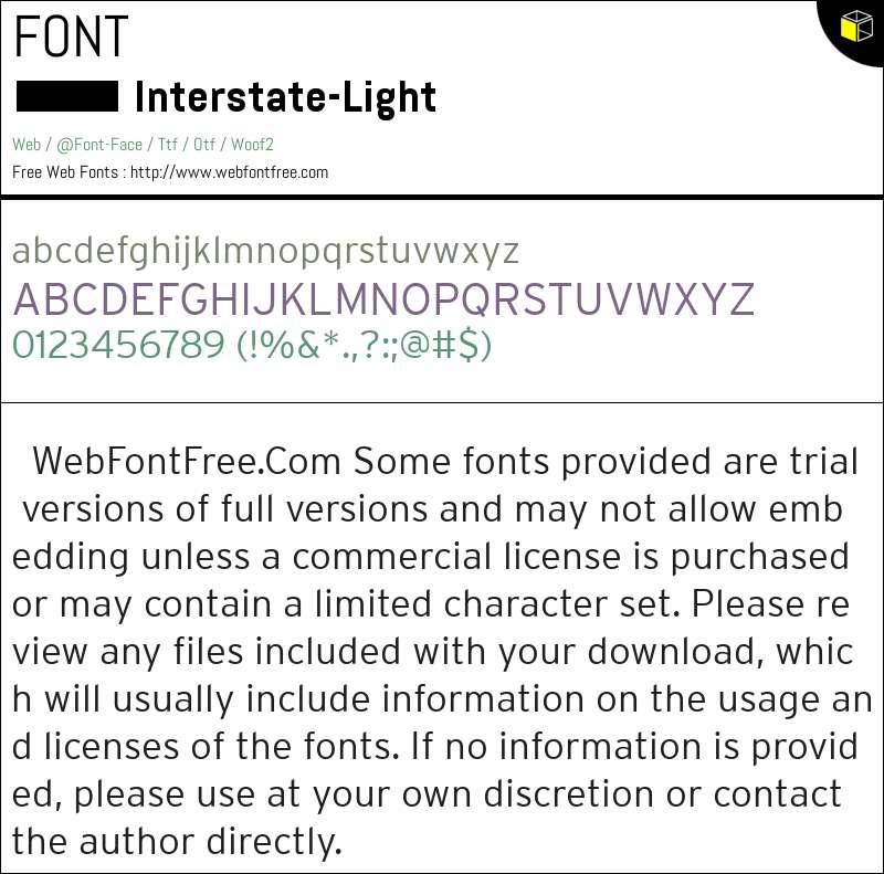 Interstate-Light 字体 下载 - WebFontFree.Com
