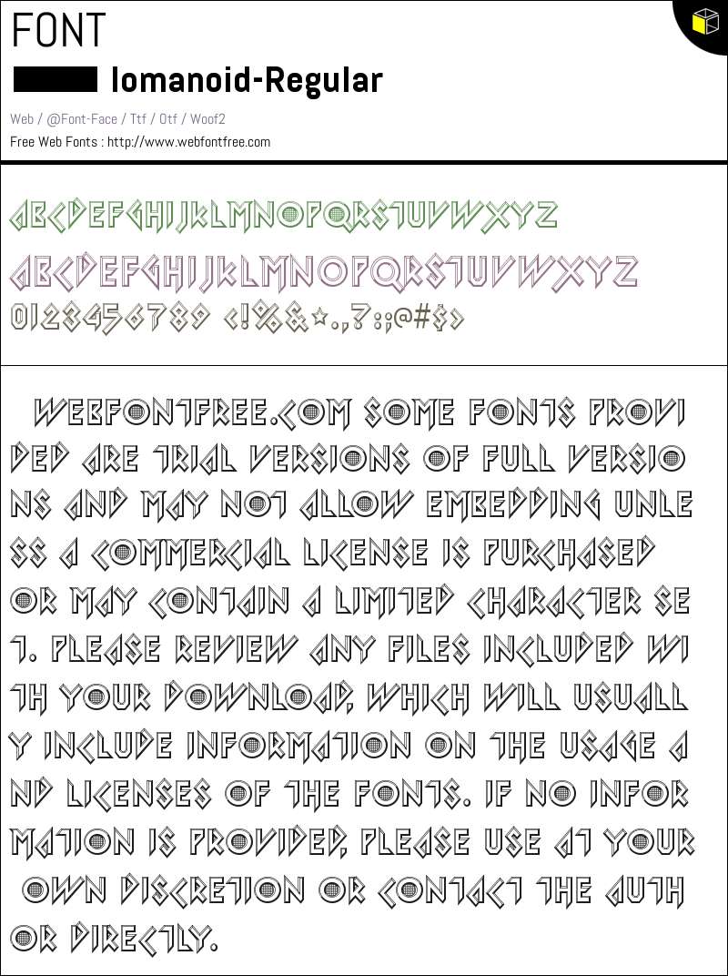 Iomanoid-Regular Fonts Downloads - WebFontFree.Com