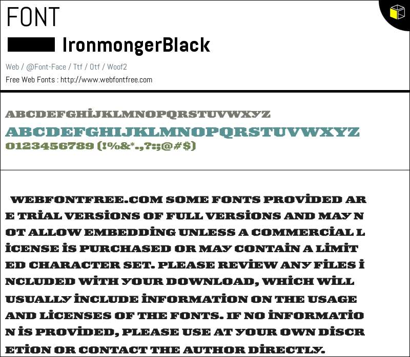 IronmongerBlack Fonts Downloads - WebFontFree.Com