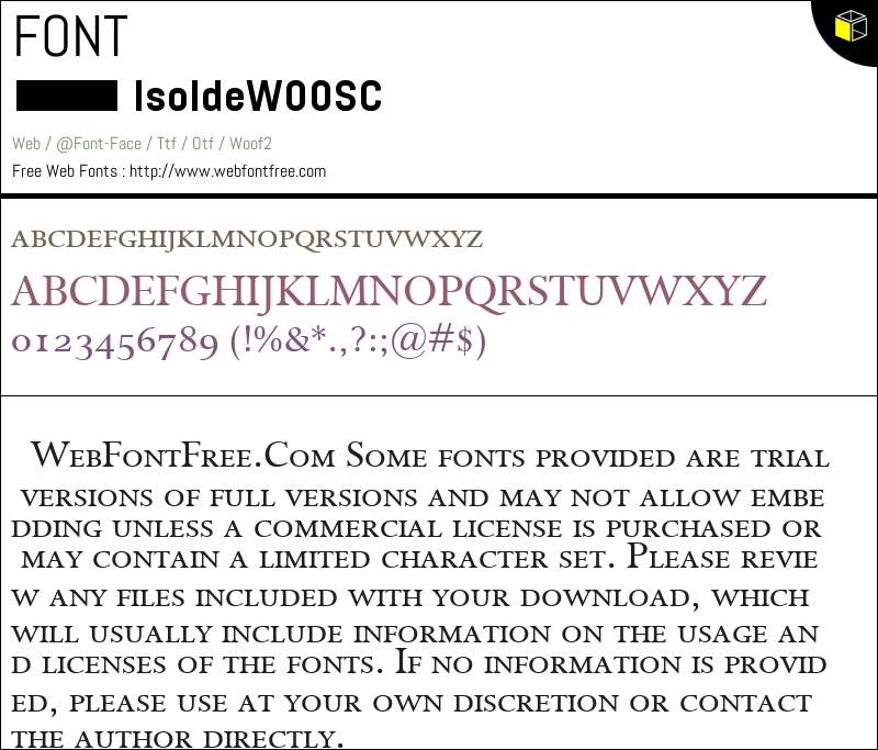 Isolde W00 SC Fonts Downloads - WebFontFree.Com